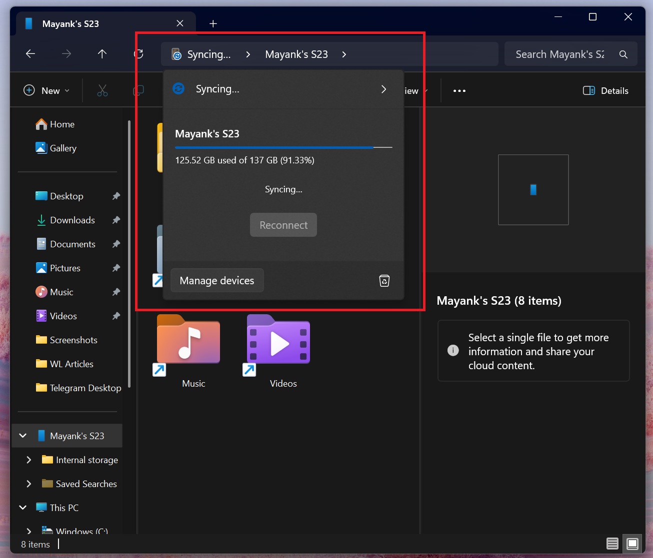 微軟希望你使用 Windows 11 文件資源管理器來查看 Android 手機的照片，而不是 Phone Link 應用程序。目前不支持 ...